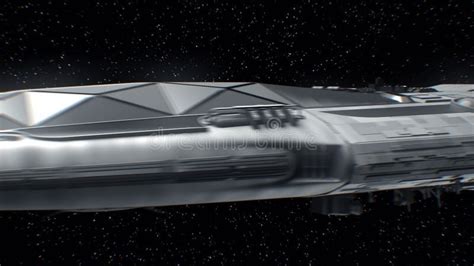 Journey To Mercury Sci Fi Spaceship Approaching To Planet Engines