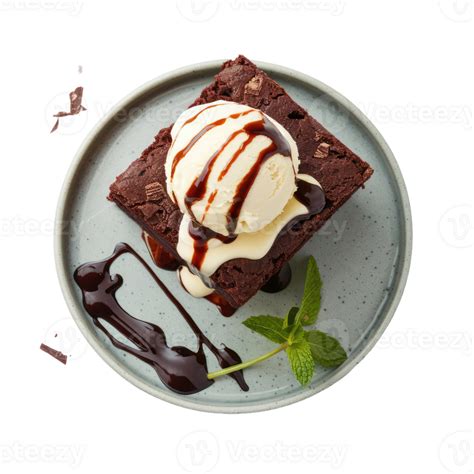 Chocolate Brownie With Vanilla Ice Cream 47600454 Png