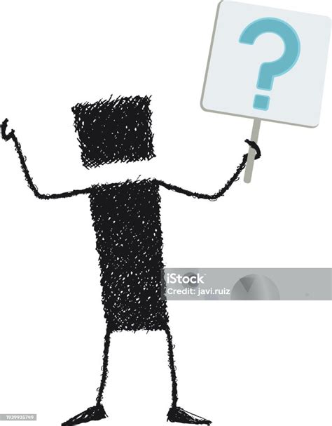 Placard With Question Mark Stick Figure Stock Illustration Download