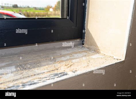 Warm Installation Of A Three Layer Window With A Polystyrene Window Sill View From The Inside