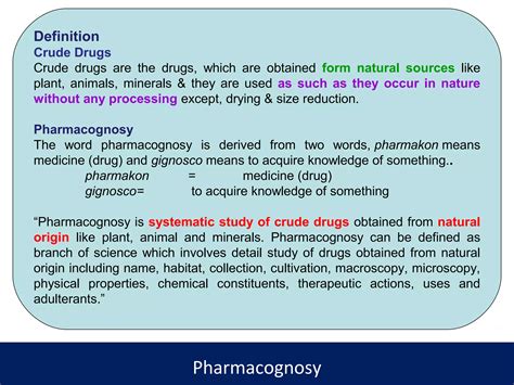 Introduction To Pharmacognosy Ppt