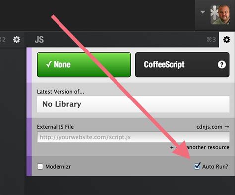 Auto Run In Javascript Now Optional Codepen Blog