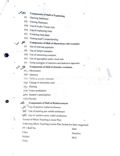 Microteaching Format On All Skills Of Teaching Pdf