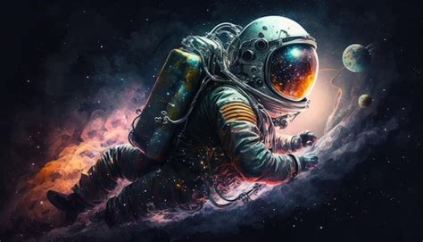 우주 비행사 공상 과학 예술 Generative Ai 프리미엄 사진