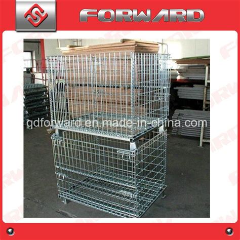 Wire Mesh Container Stackable Steel Galvanized Wire Mesh Pallet Container For Storage