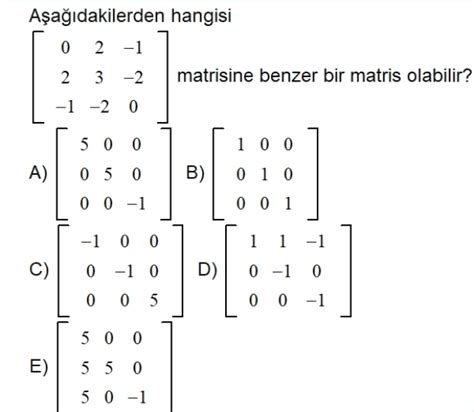 Solved Which Of The Following Can Be A Bit Matrix Similar To Chegg Com