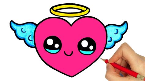 How To Draw A Heart Kawaii Como Dibujar Un Corazon Con Alas Dibujos