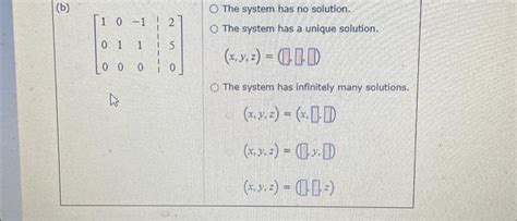 Solved Two Augmented Matrices For Two Linear Systems In The