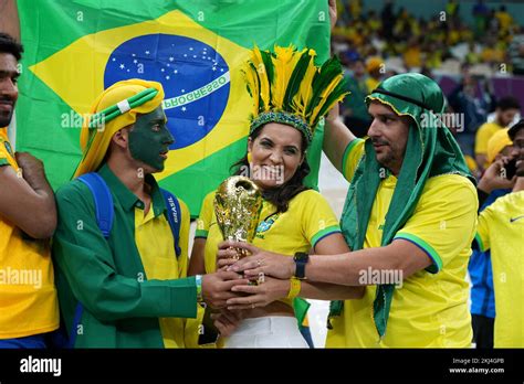 Brazil Fans In The Stands Before The Fifa World Cup Group G Match At
