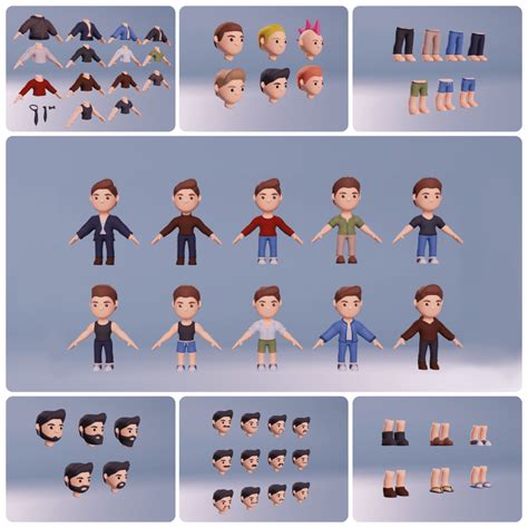 Low Poly Modular Character Assets Complete Pack By Lunaria Assets