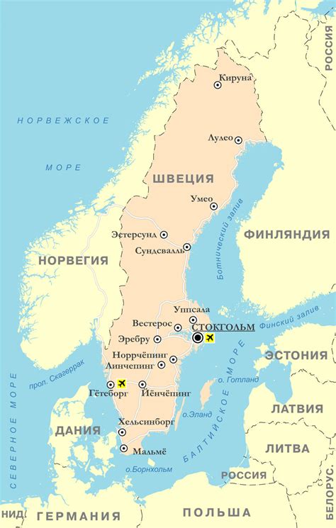 Карта где находится швеция