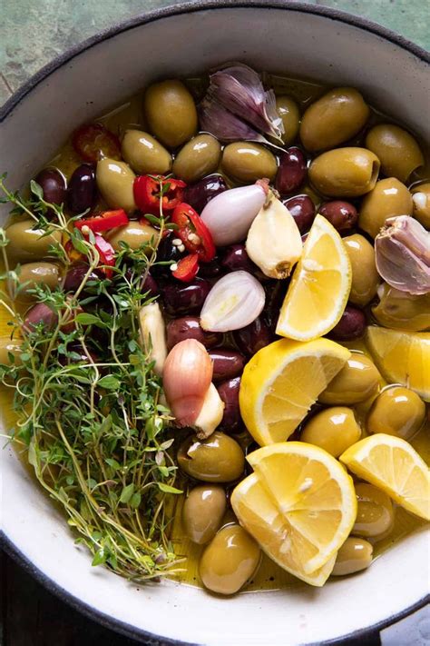 Garlic Herb Roasted Olives With Burrata Recipe Roasted Olives