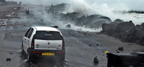 Vehicles Crash Trees Fall And 2 Dead After Cyclone Vardah Makes
