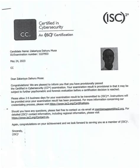Zakariyya Dahuru Musa On Linkedin Cybersecuritycertification Isc2