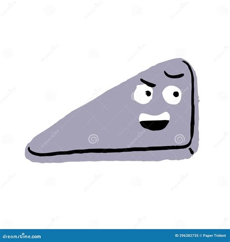 Geometric Face Emoji With Triangle Shape Three Angles Excited
