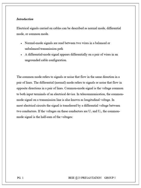 Common Mode Rejection Presentation Pdf Operational Amplifier