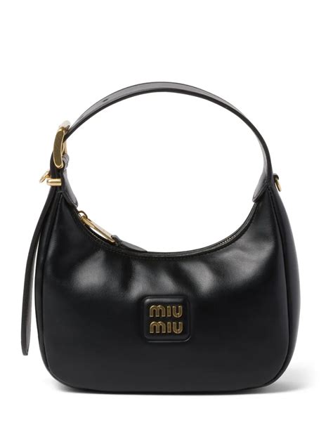 Miu Miu 로고 장식 가죽 숄더 백 Farfetch