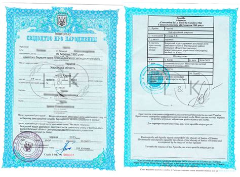 Апостиль на свідоцтво про народження в Україні Legalkey