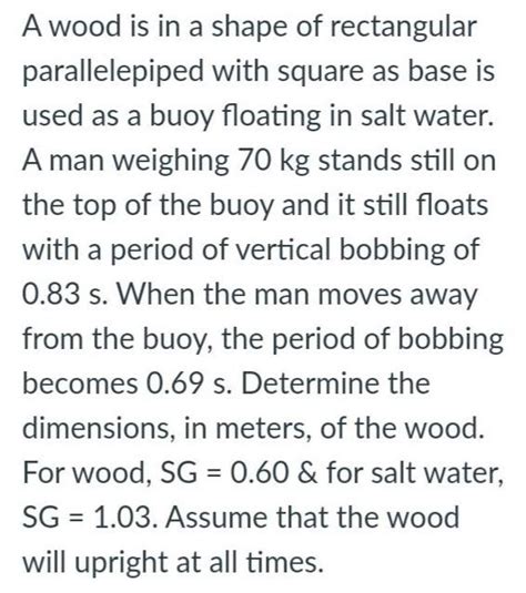 solved a wood is in a shape of rectangular parallelepiped