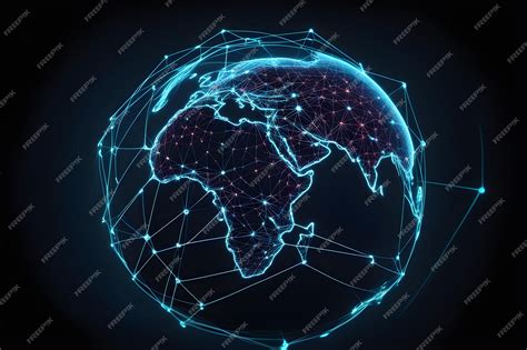 Premium Photo Global Network Connectivity Depicted As A Stylized Data Map Technology Data