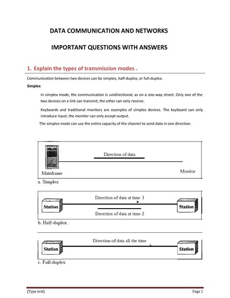 Data Communication And Networking DATA COMMUNICATION AND NETWORKS IMPORTANT QUESTIONS WITH