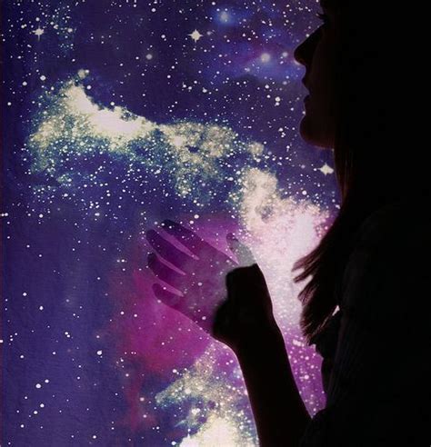 Girl Holding Galaxy Space