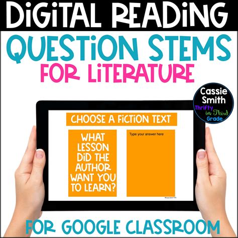 Digital Reading Question Stems Literature Thrifty In Third Grade