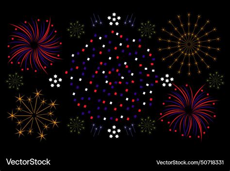 Set Of Fireworks Royalty Free Vector Image VectorStock