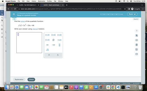 Solved Find The Range Of The Quadratic Chegg Com