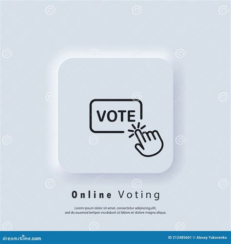 投票标志 在线投票图标 手动单击 投票”按钮行图标 矢量 Ui图标 Neuphic Ui Ux白用户界面web 向量例证 插画