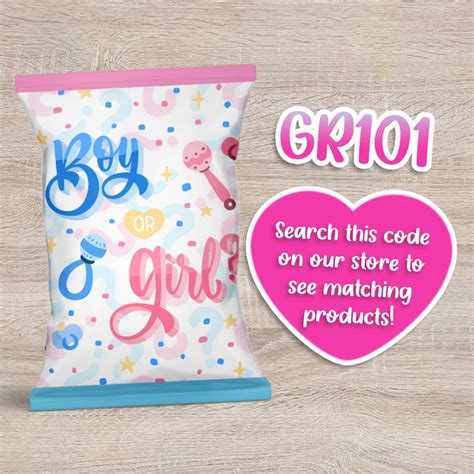 Gender Reveal Fruit Snacks Wrapper Fruit Snacks Labels Favor Bags Gummies Digital File Instant