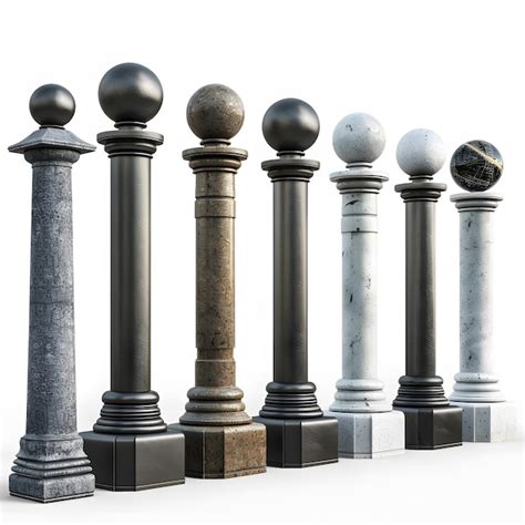 Isolated Various Bollard Model Best Use For Urban Street Design Best