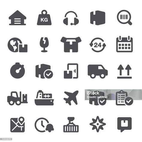 物流圖示向量圖形及更多包裹圖片 包裹 商品 圖標集 Istock