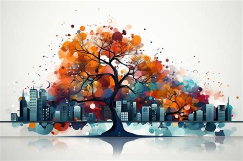 Premium Ai Image Colorful Vector Of Tree Branches Intertwined Ai Generated