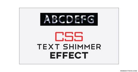 Pure CSS Shimmer Text Effect With Loop Moving Text Shine Effect