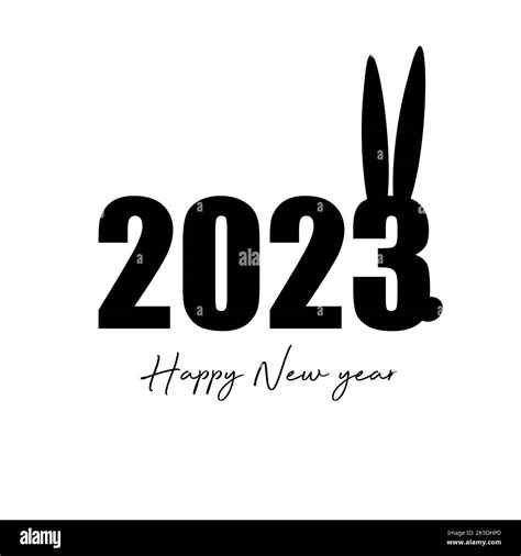 Happy New Year 2023 Calendar Date Illustration With The Symbol Of The Year Of The Rabbit Stock