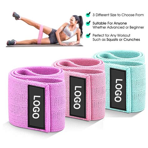 Custom Logo Fitness Booty Band Hip Circle Resistance Loop Band Set