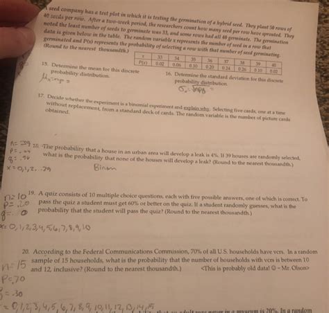 Solved Seed Company Has A Test Plot In Which It Is Testing Chegg Com