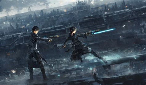 Dual Wielding Warrior In A Futuristic Cityscape Ai Wallpapers