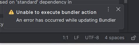 Opening An Existing Project Missing Gems Can T Install Bundler Ides