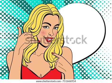 Sexy Pop Art Woman Squinted Eyes Stock Vector Royalty Free 751666954
