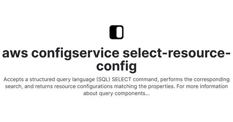 Aws Configservice Select Resource Config Fig