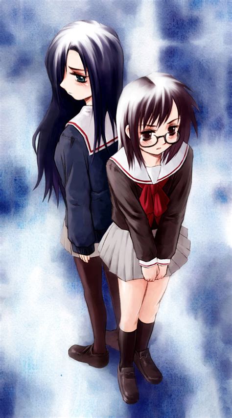 Kurihara Touko And Sakaki Shinobu Tenshi No Inai 12 Gatsu Drawn By