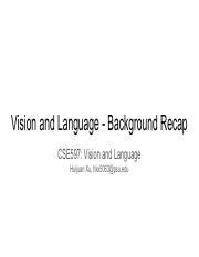 03 Vision And Language Background Recap Pdf Vision And Language