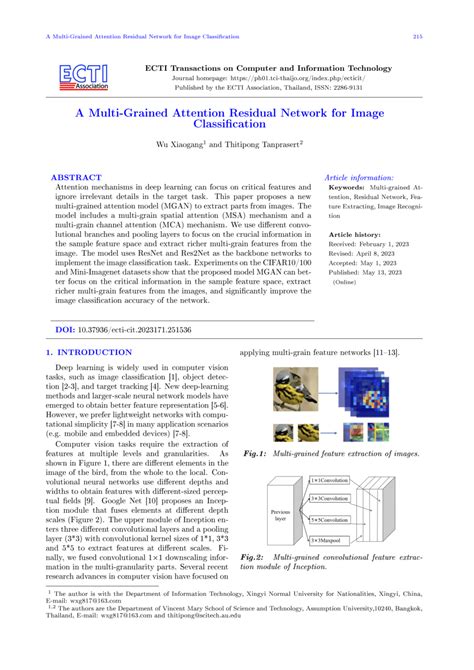 pdf a multi grained attention residual network for image classification