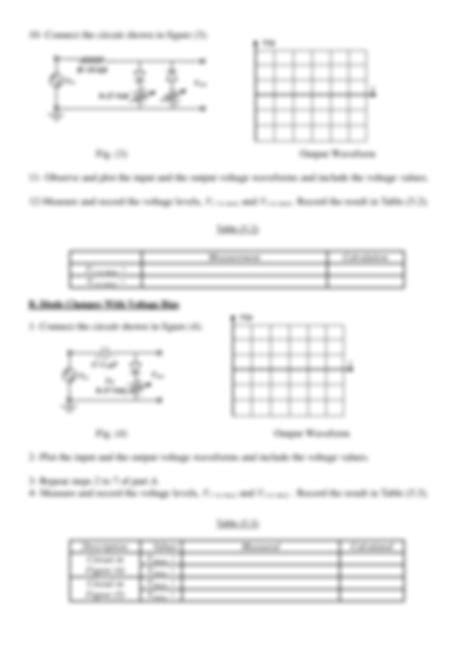 Solution Report Of Diode Applications Clipper And Clamper Experiment