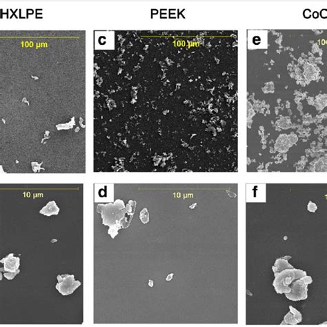 sem particle analysis of hxlpe peek and cocrmo particles download table