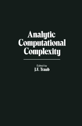 Analytic Computational Complexity Brand New Paperback 2014 Revaluation Books