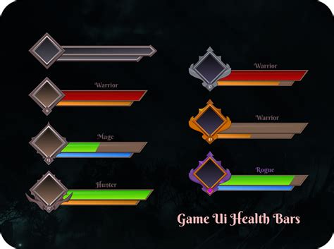 game ui health stamina and mana bars by therustyart