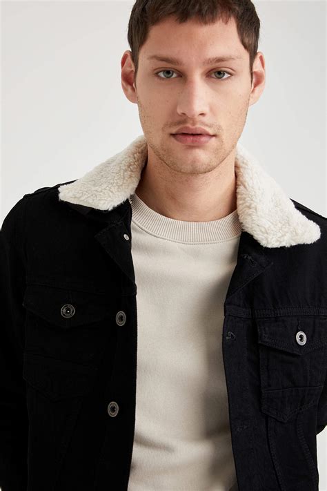 Black Denim Jacket With Fur Collar At Bridget Huizenga Blog
